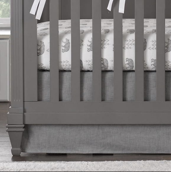 liz and roo | Bedding | Liz And Roo Gray Crosshatch Crib Skirt | Poshmark
